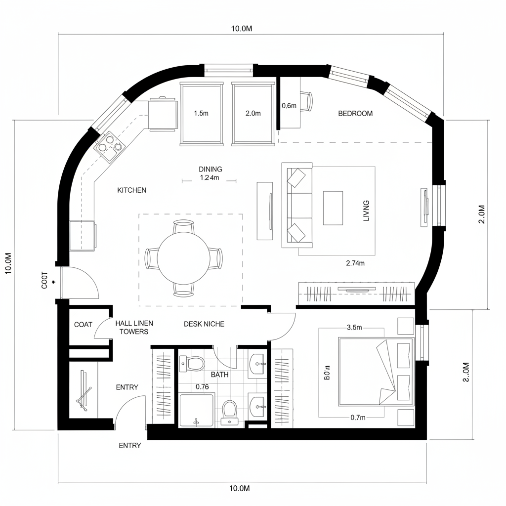 Simple Hand-Rendered Floor Plans with Future-Ready Flow