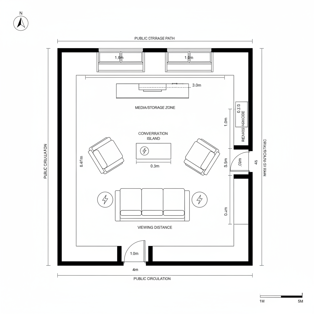 Simple Living Room Floor Plan — Future-Ready Spatial Interface