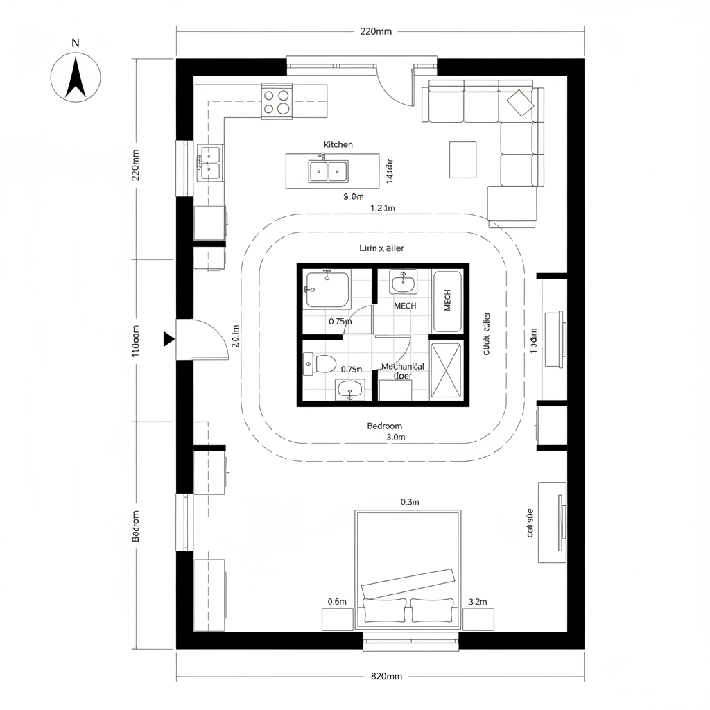 840 Sq Ft Rectangle Floor Plan Feels Cramped? 3 Fixes
