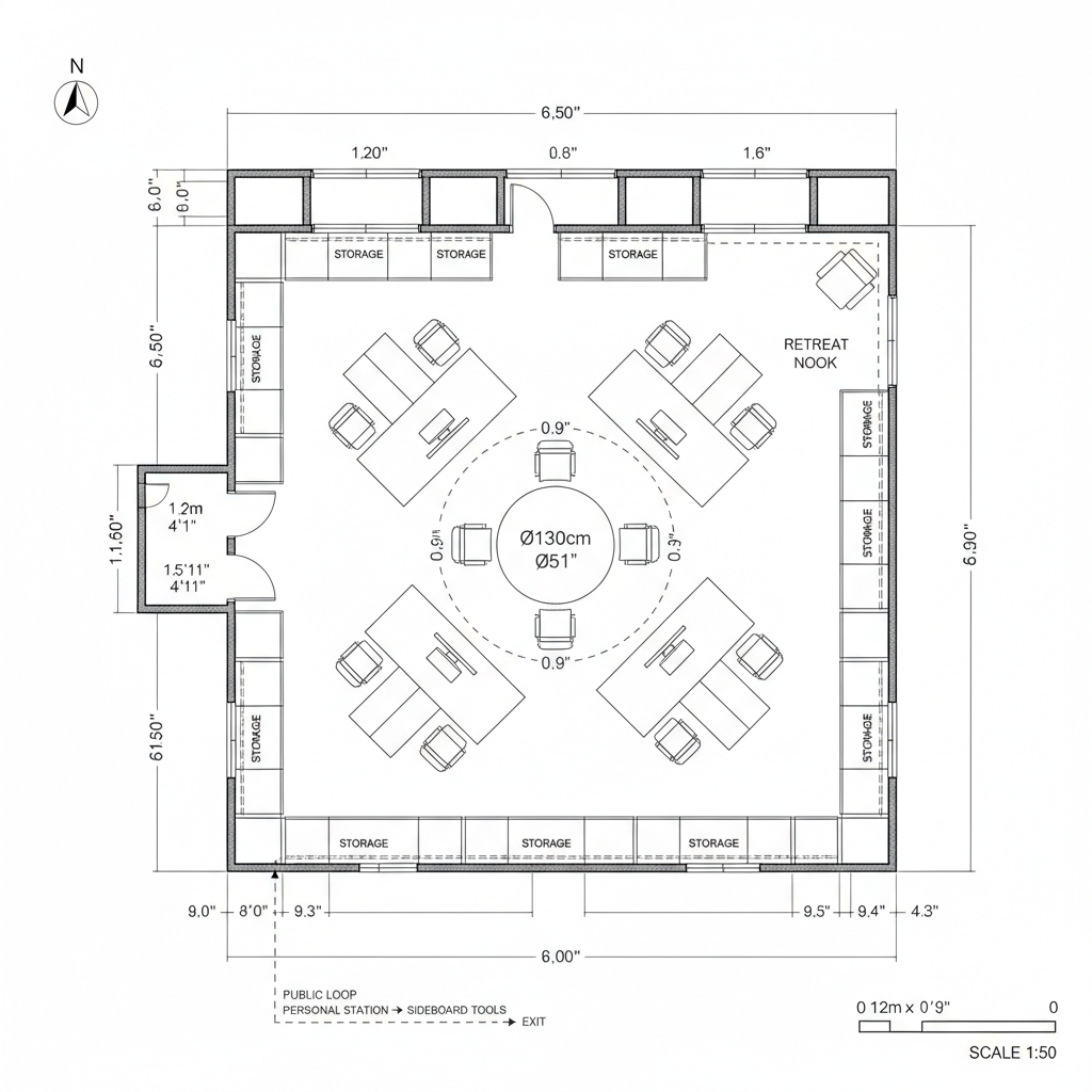 4-Person Office Floor Plan: Future-Ready Layouts