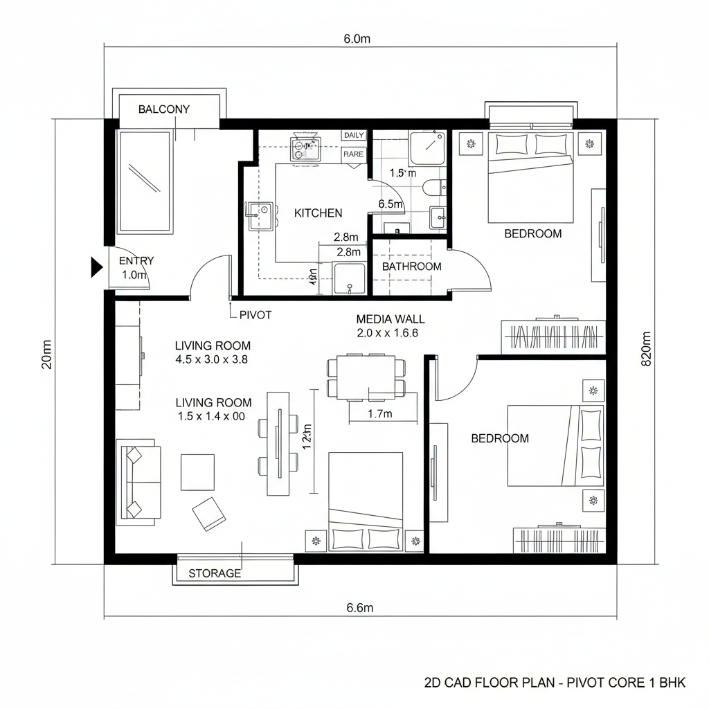 1 BHK Floor Plan: Which Layout Fixes a Cramped Flat?