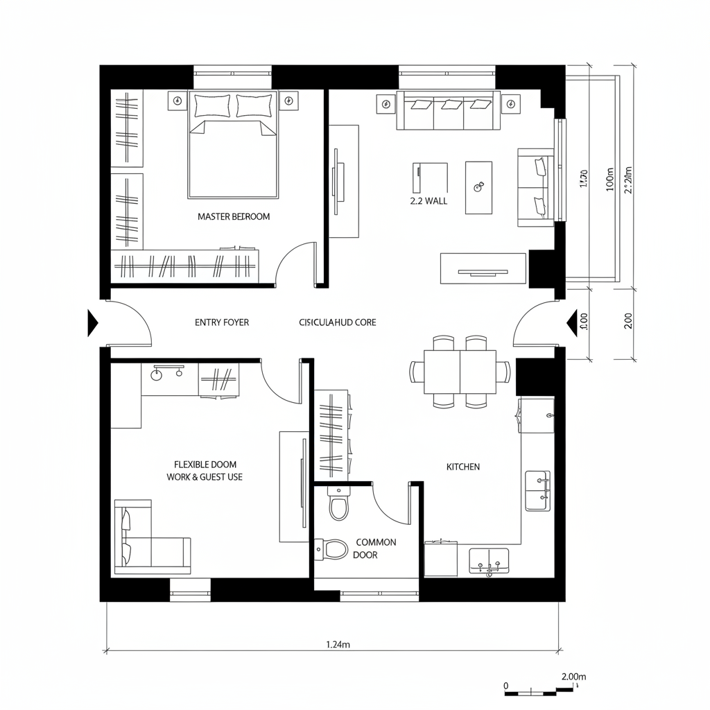 HDB 3-Room Flat Floor Plan: Future Interface Design