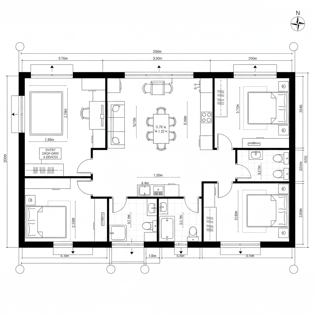 2 Bed 3 Bath House Floor Plans—Future Interface Design