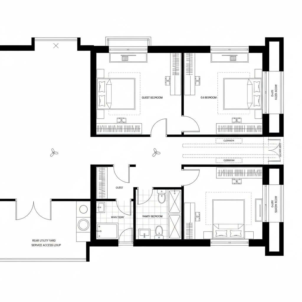 South-Facing Kerala Single-Floor Elevation & Plan — Future Interface