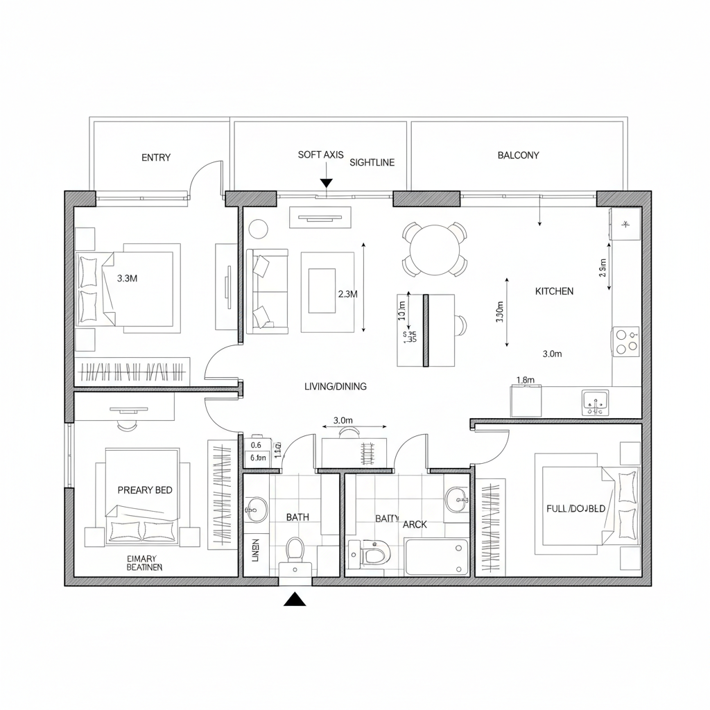 Mahaveer Woods 2-BHK Floor Plan: Future Interface Design