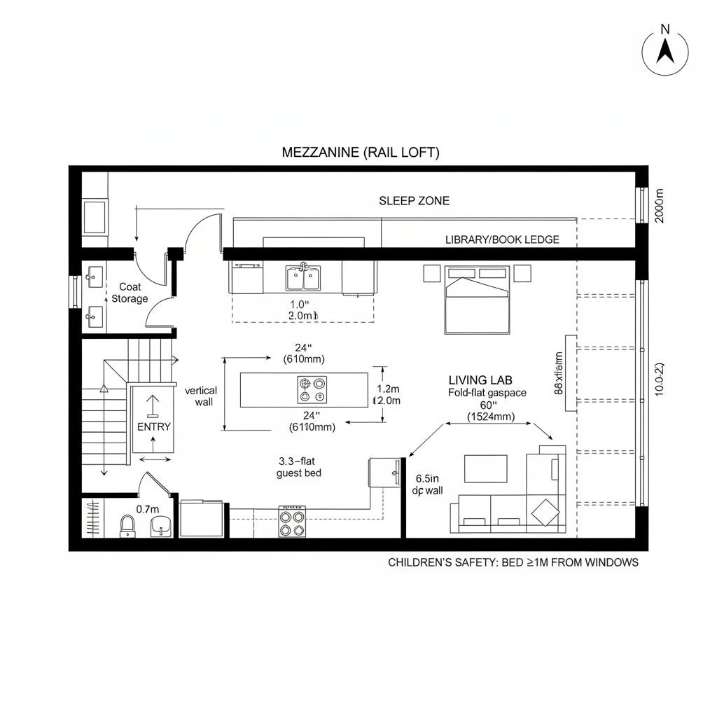 Double Height Studio Apartment Floor Plan: Fix Clutter