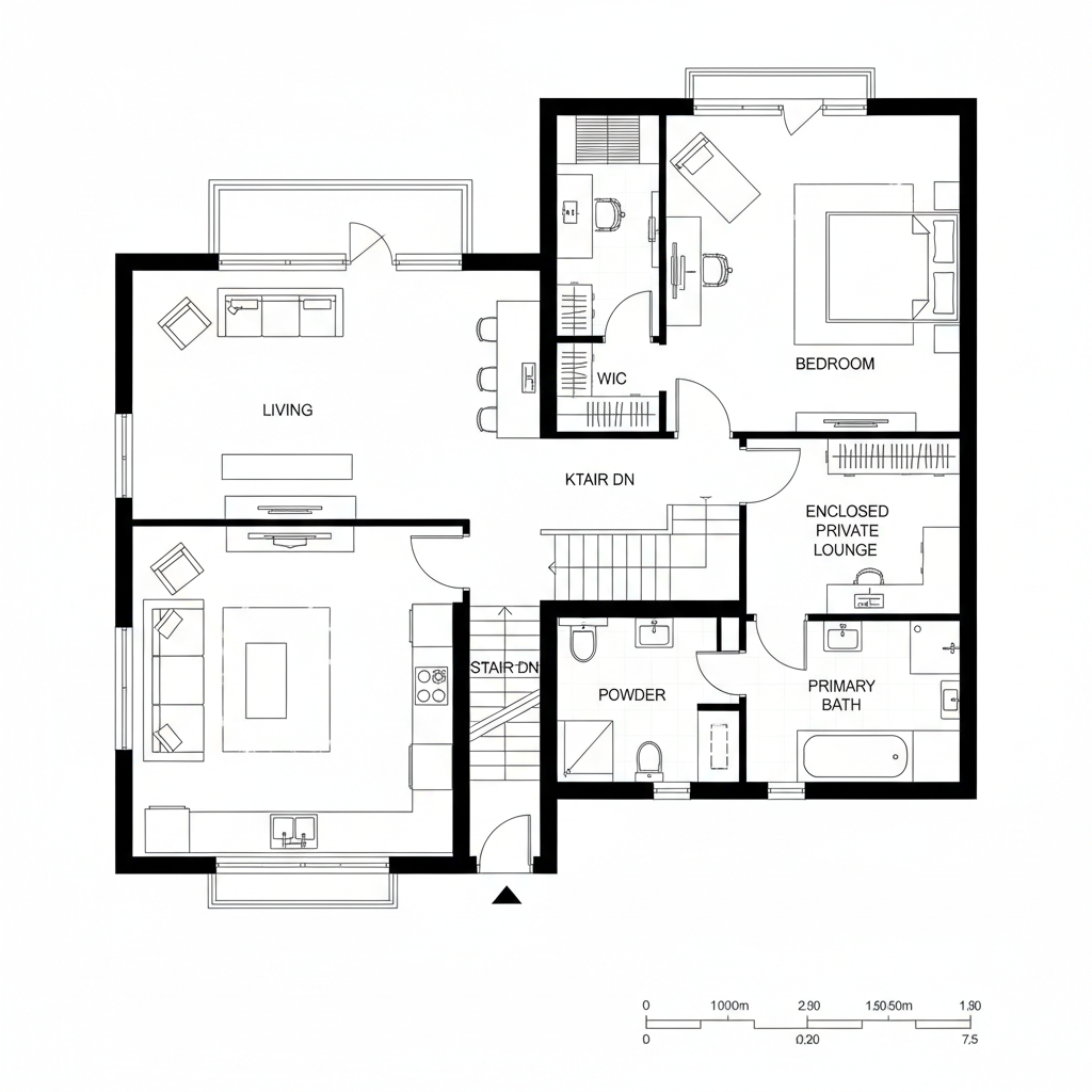 Need Quiet at Home? Two Story Plan With Private Lounge Fix