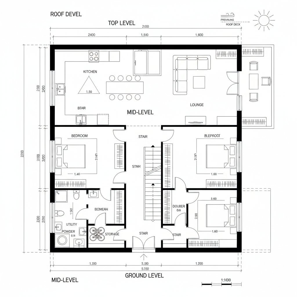 Modern Terrace House Floor Plan – Future Interface Design