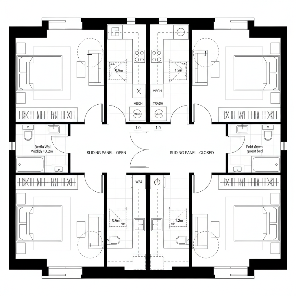 Plan of Floor Plan with 2 3BHK – Future-Ready Dual Layouts