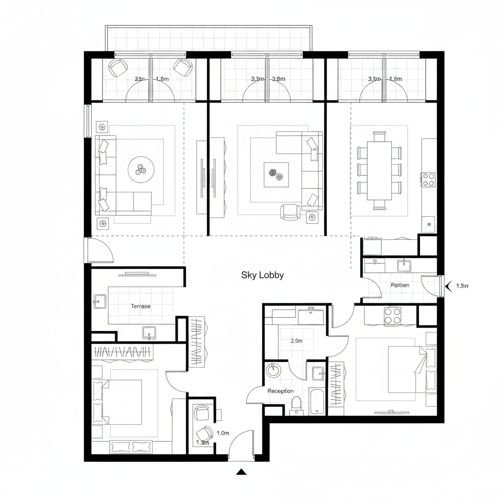 VVIP 6300 sq ft Flat Floor Plan — Future Interface Design