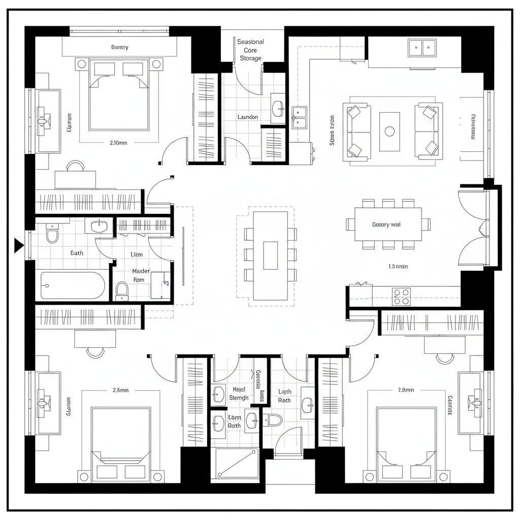 Luxury 4-Bedroom Apartment Floor Plans with Future-Ready Logic