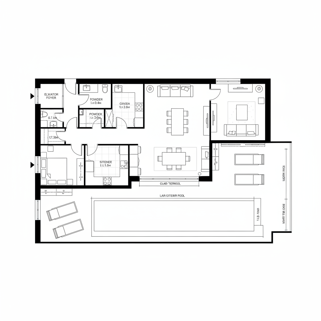 Penthouse Infinity Pool Floor Plan Concepts