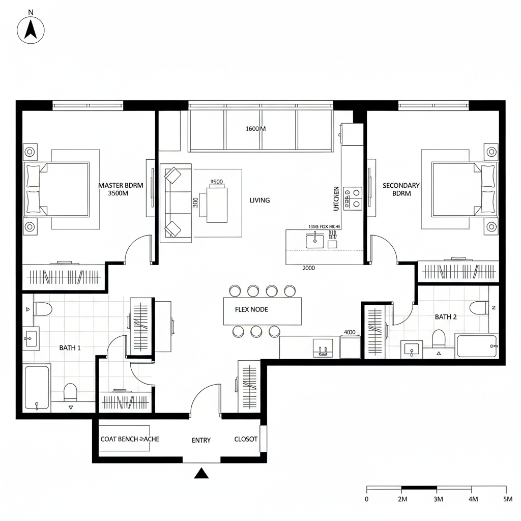Windsor Paradise-2 Flats Floor Plans — Adaptive Living Interface