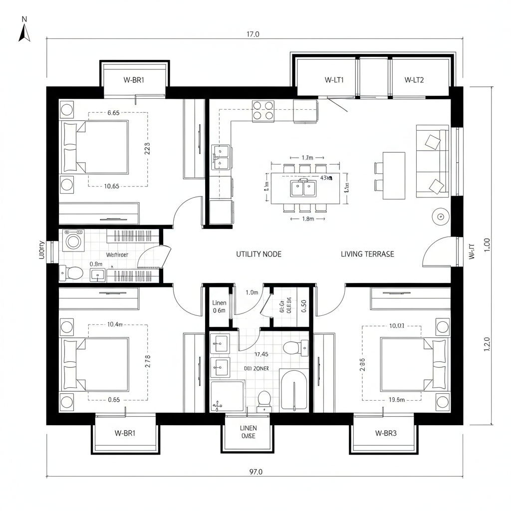 1500 sq ft Plot Floor Plan – Future-Ready Spatial Interface