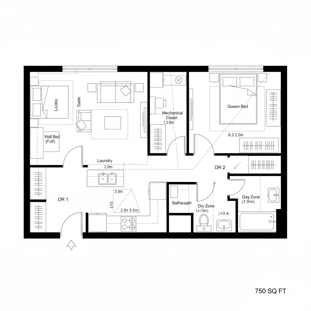 750 sq ft Floor Plan Futures