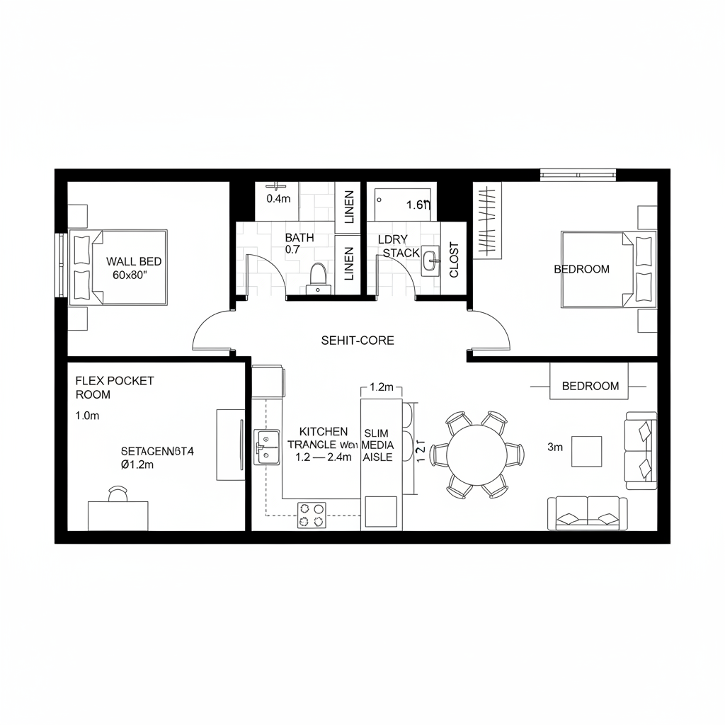 1 BHK Floor Plan: 3 Layout Fixes for Cramped Flats
