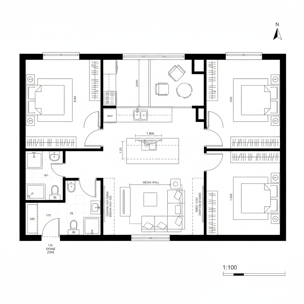 Two-Bedroom Open Floor Plans: A Future-Ready Interface