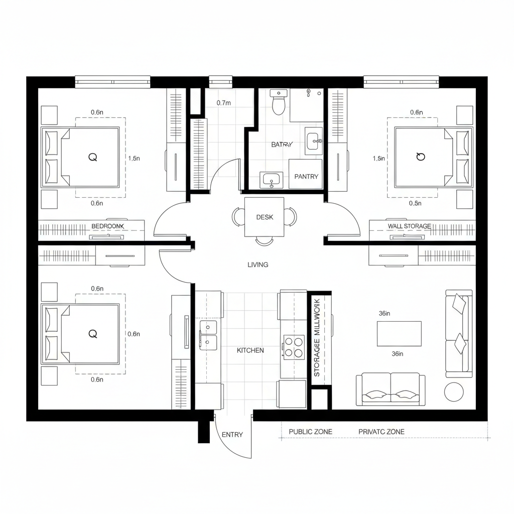 Two Bedroom Floor Plan — Future-Ready Spatial Interface
