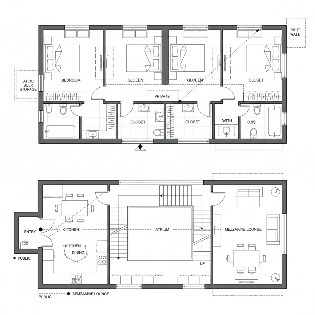 Multi-Storey Atrium Layouts: Vertical Living as an Interface
