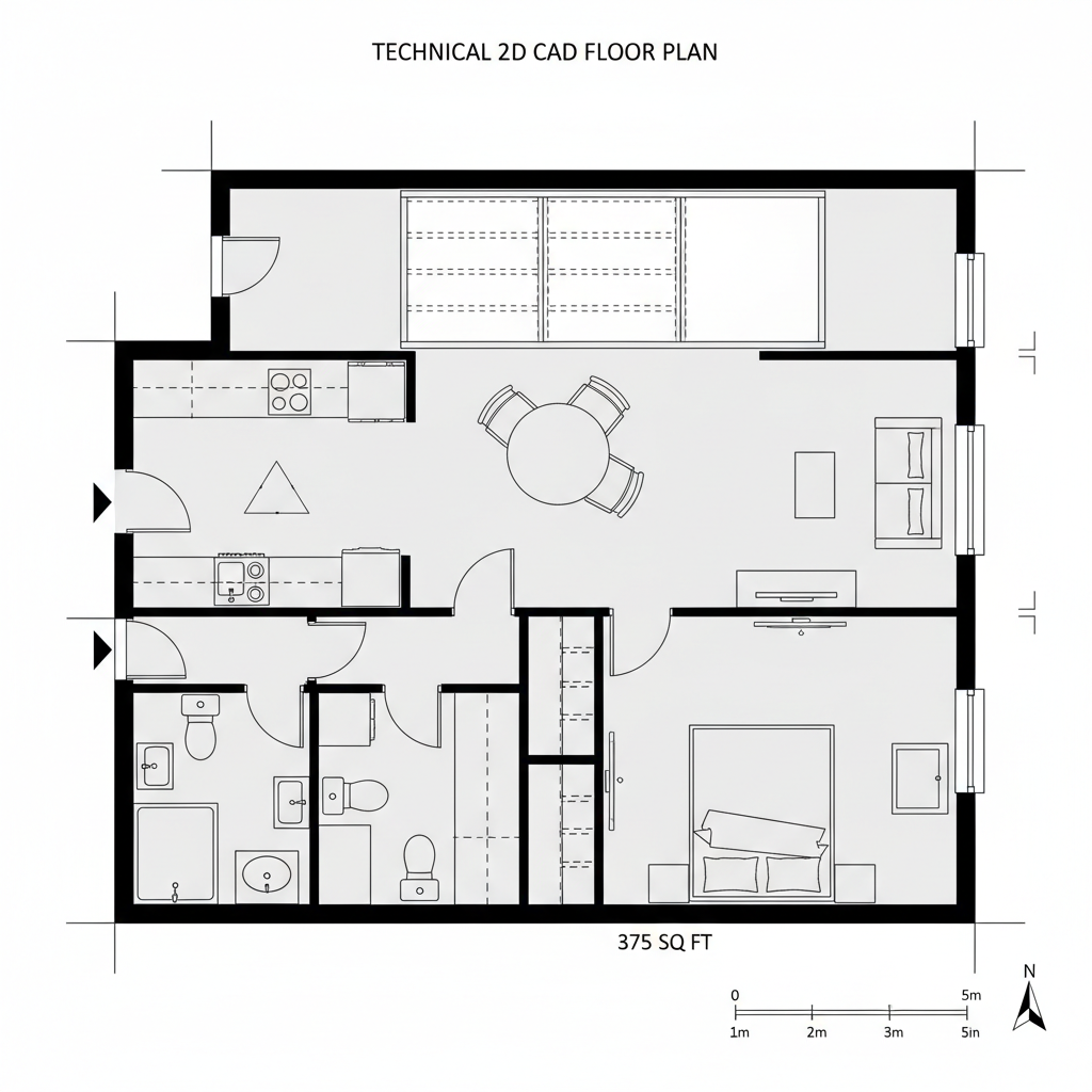 375 Sq Ft Studio Floor Plan: Fix a Cramped Layout