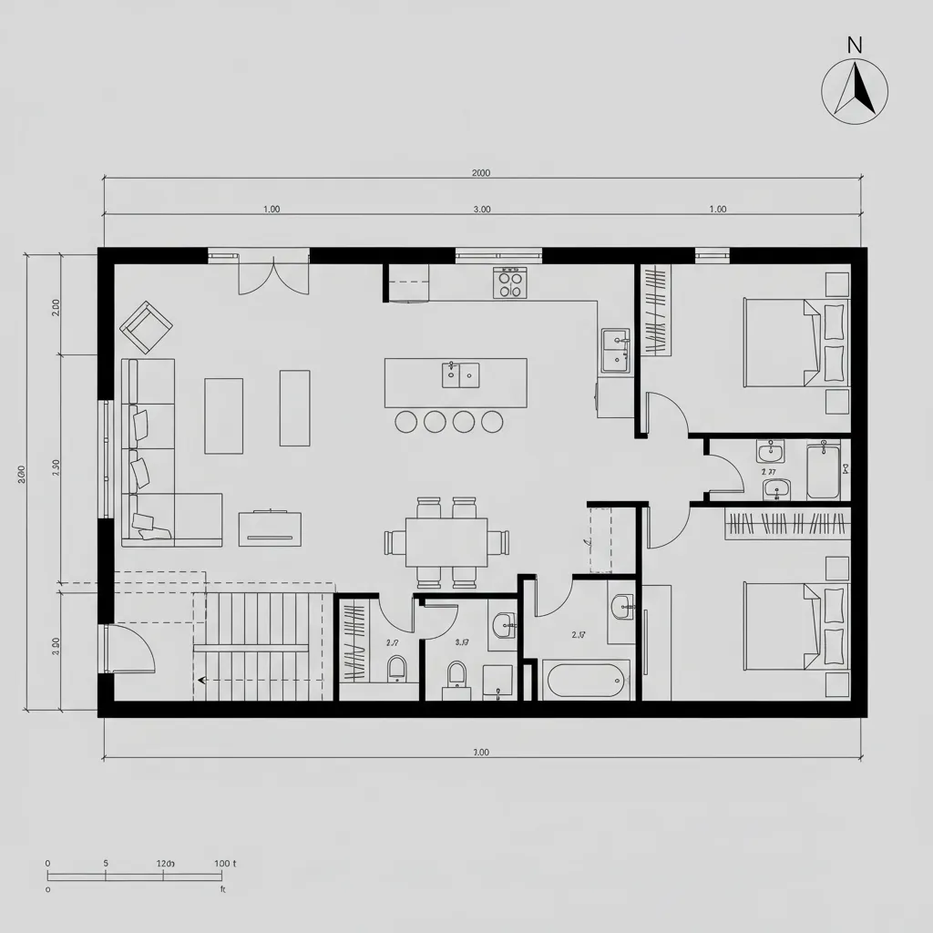 Future-Ready 2 Bedroom 3 Bath Open Concept Floor Plans