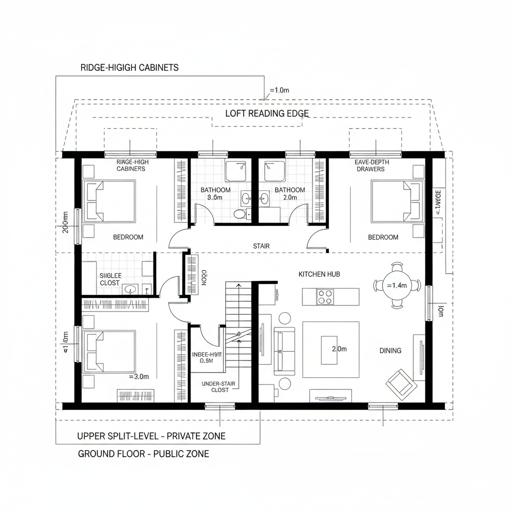 Cramped Home? 2 Floor Sloped Roof House Plans That Add Light