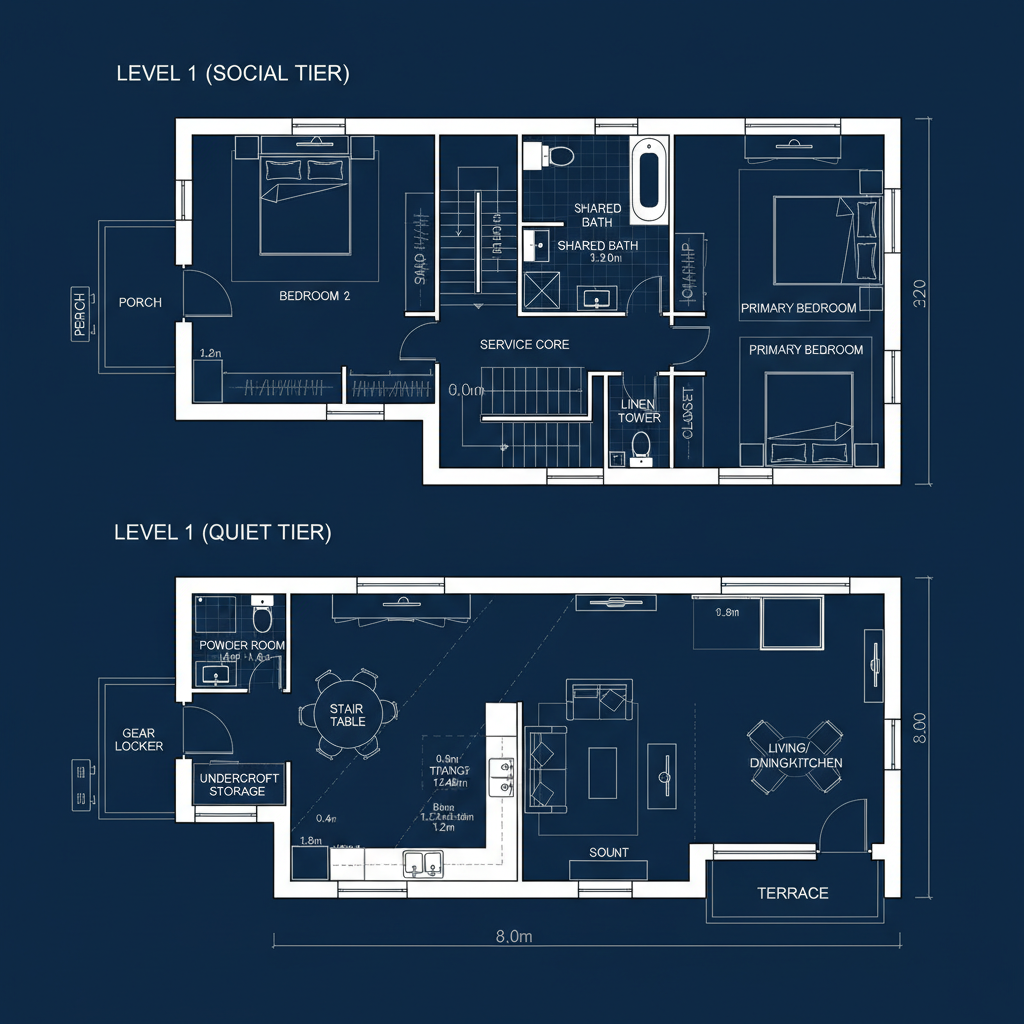 2-Bedroom 3-Bath Duplex Floor Plans — A Designer’s Future Interface
