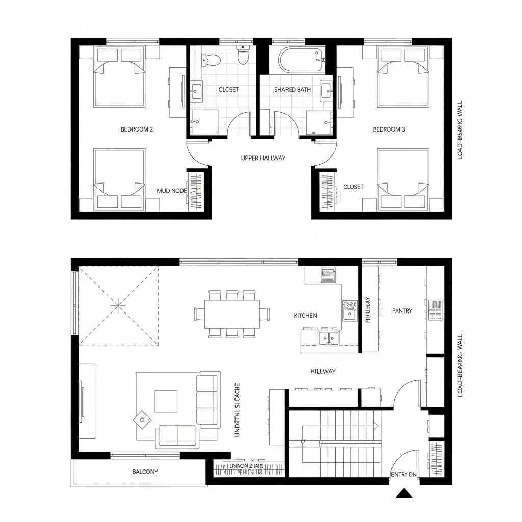 3BHK Duplex Floor Plan: Future-Ready Spatial Interface
