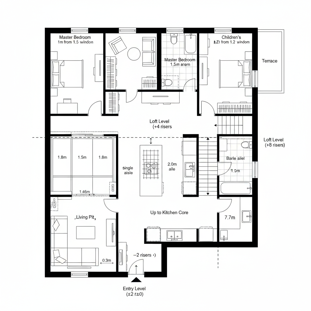 Two Story Layout With Open-to-Below: Fix Dark, Closed Floors