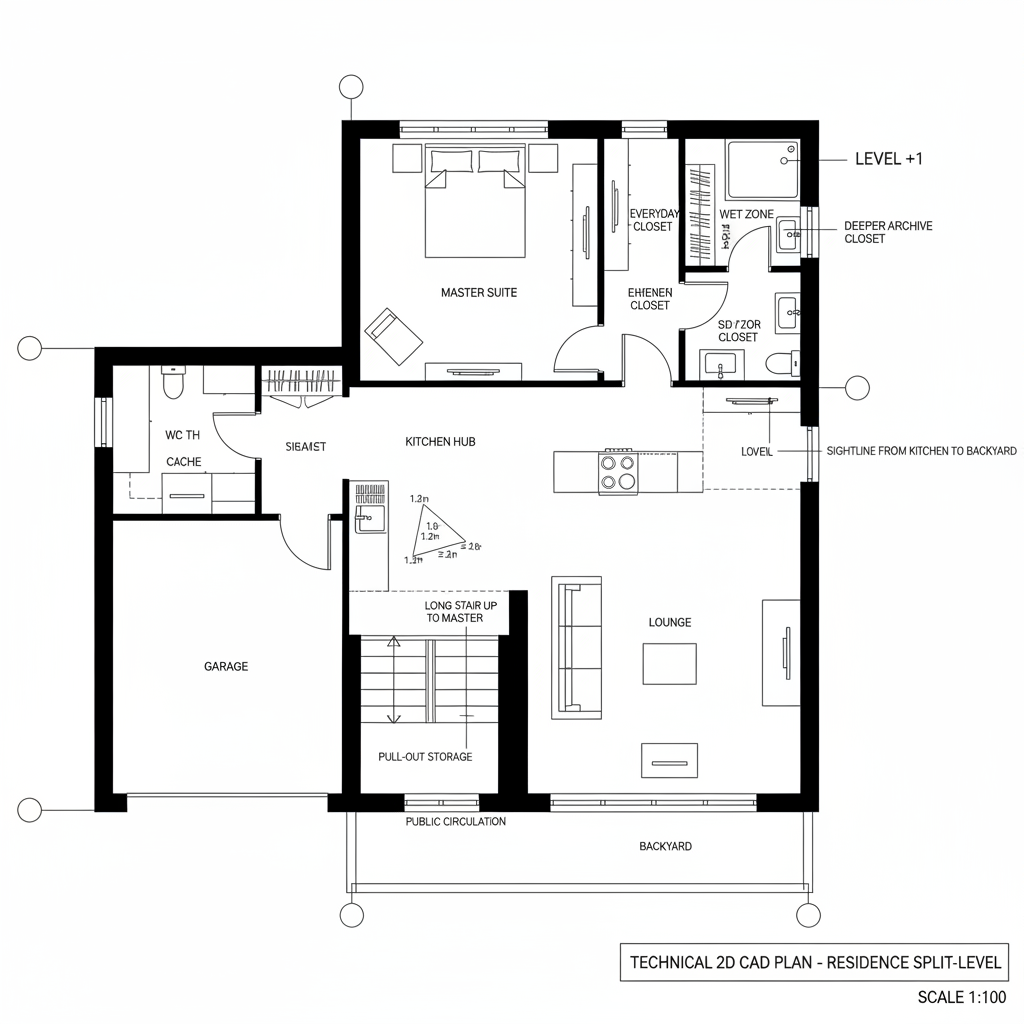 2-Story Floor Plan with Master Bedroom: A Futurist Designer’s Interface