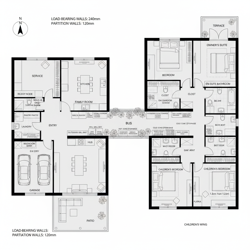 Villa Layout with Landscape Spine—Future-Ready Spatial Operating System