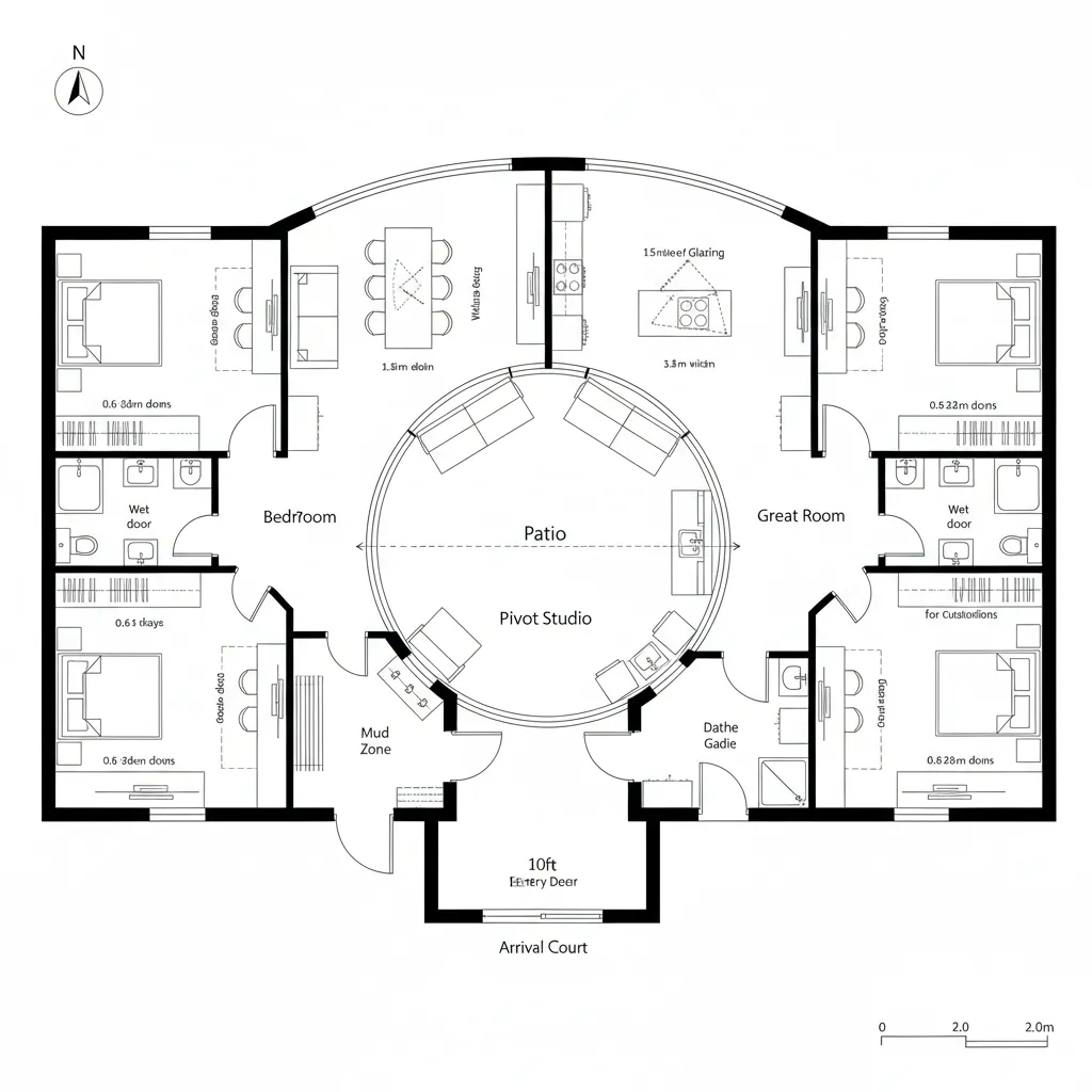 House Plan With Patio — Futurist Residential Interface Design
