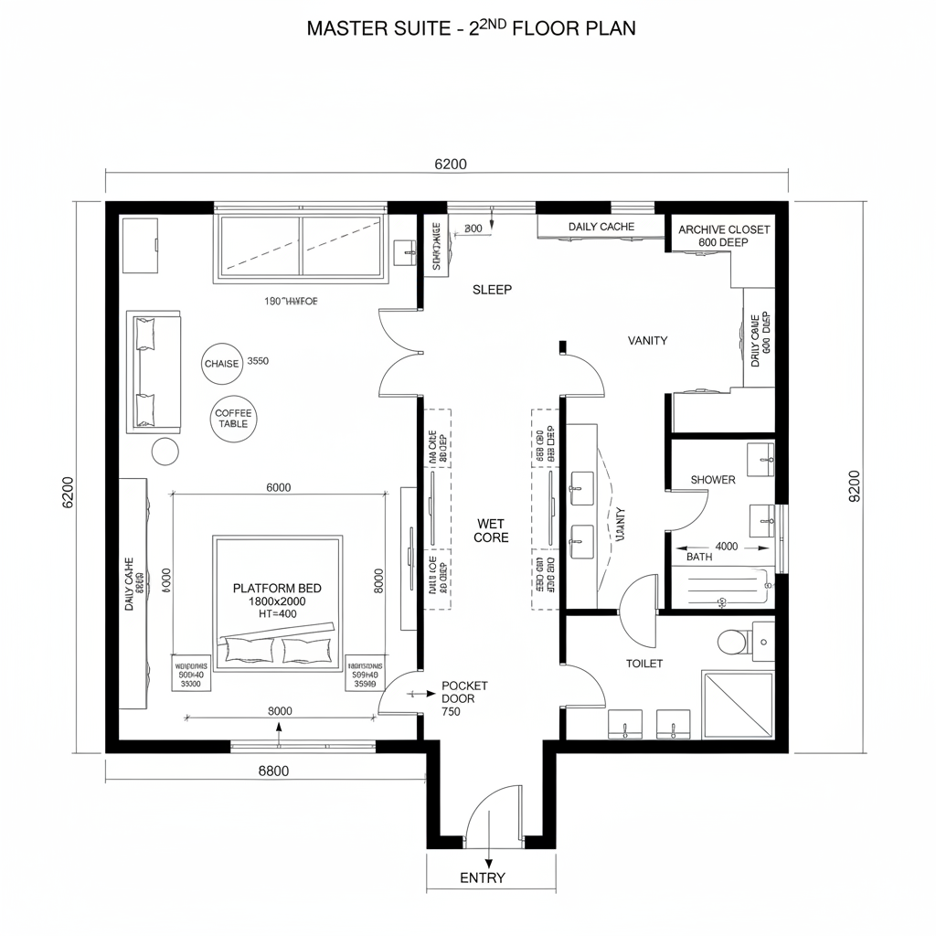 Master Layout Plan Second Floor—Futurist Suite Interfaces