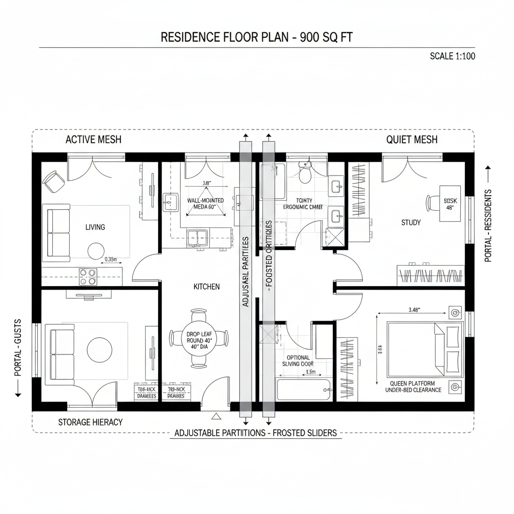 Future-Ready 900 sq ft Ground Floor Plan