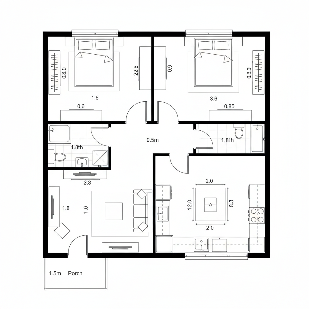 Low-Budget 2-Bedroom House Design Floor Plan — Future-Ready Layouts