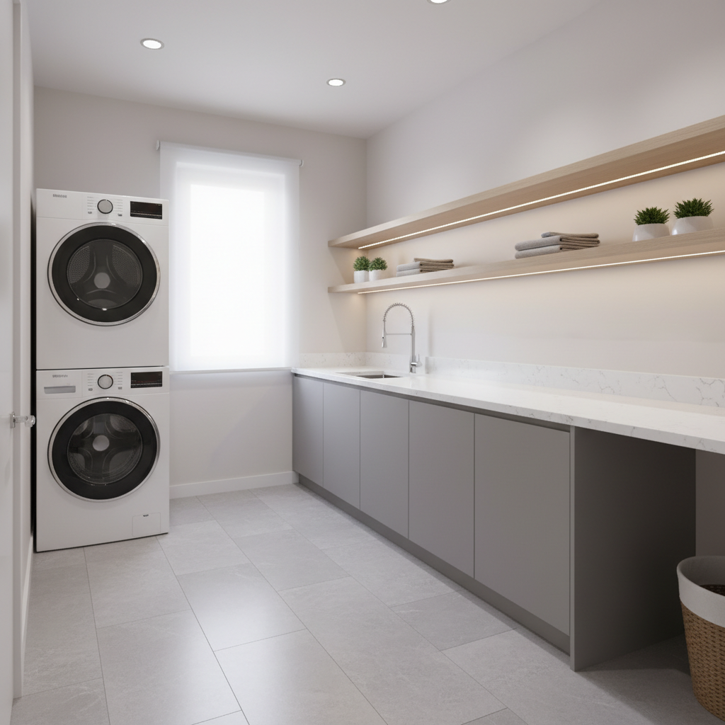 Laundry Room Too Small? Stacked Washer Dryer Ideas