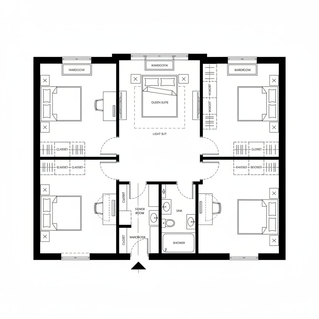 Slit-Plus Duplex Plan with Vertical Light Spine