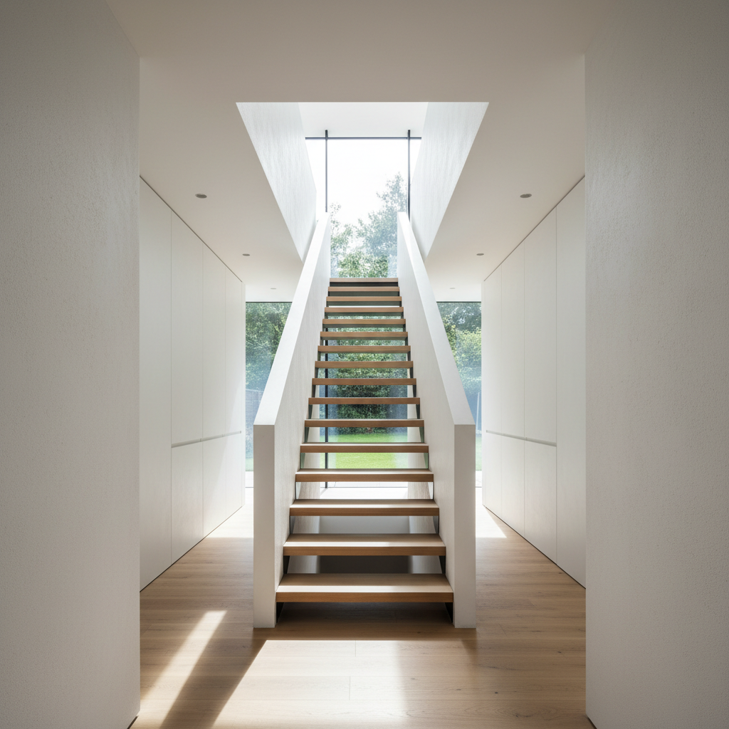 House Plan with Straight Staircase — The Linear Spine of Future Living