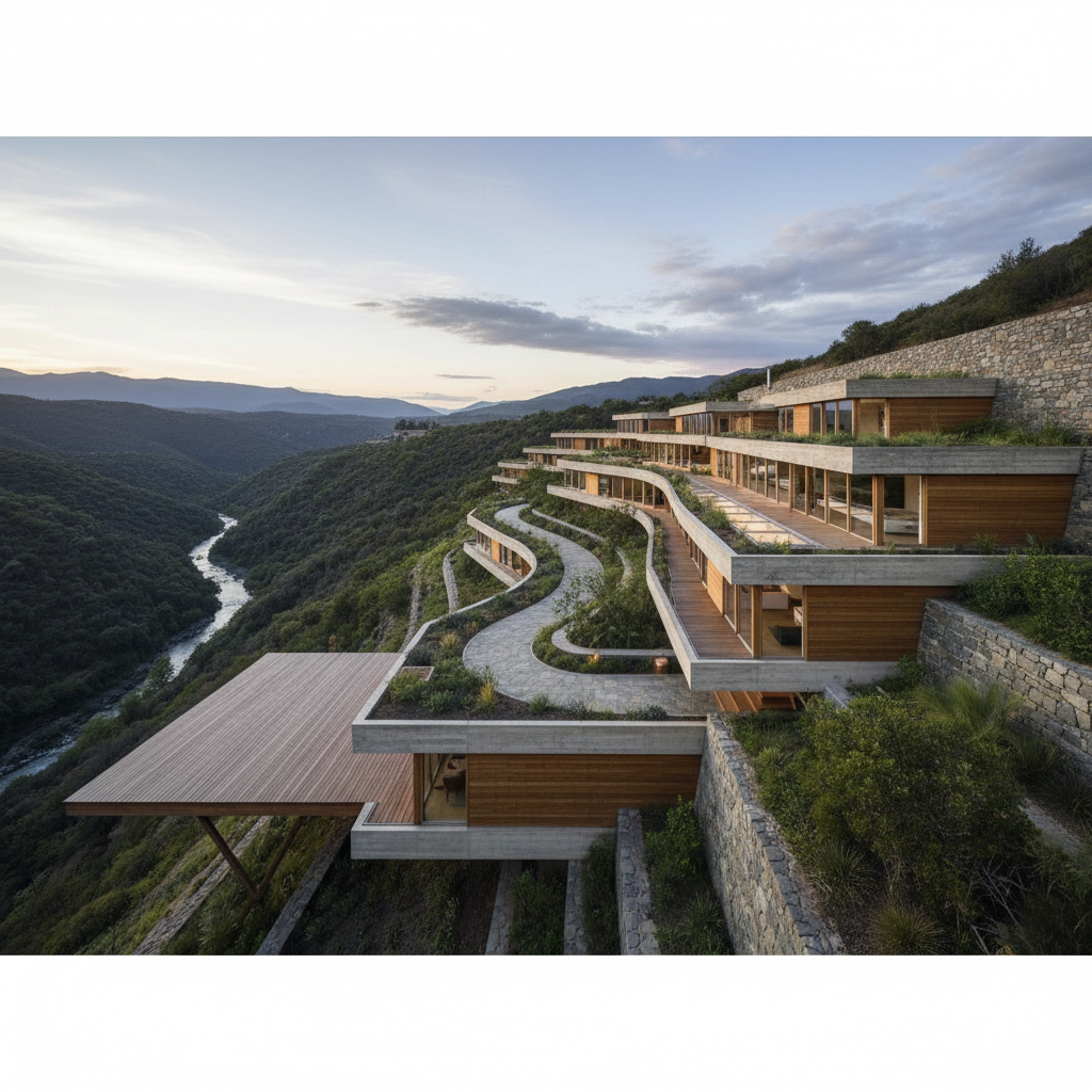 1800 sq ft Sloped-Site Floor Plan: Future-Living Interface