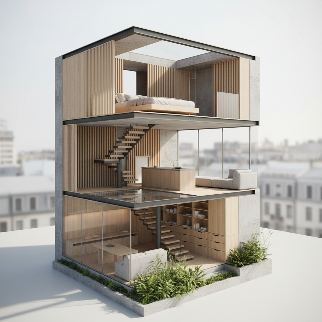 Cramped City Home? 3-Story Urban Compact Layout Fix