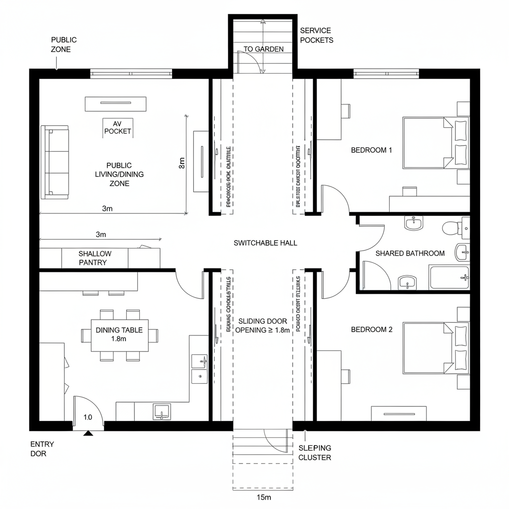 House Plan With Long Hallway: Reprogramming the Corridor
