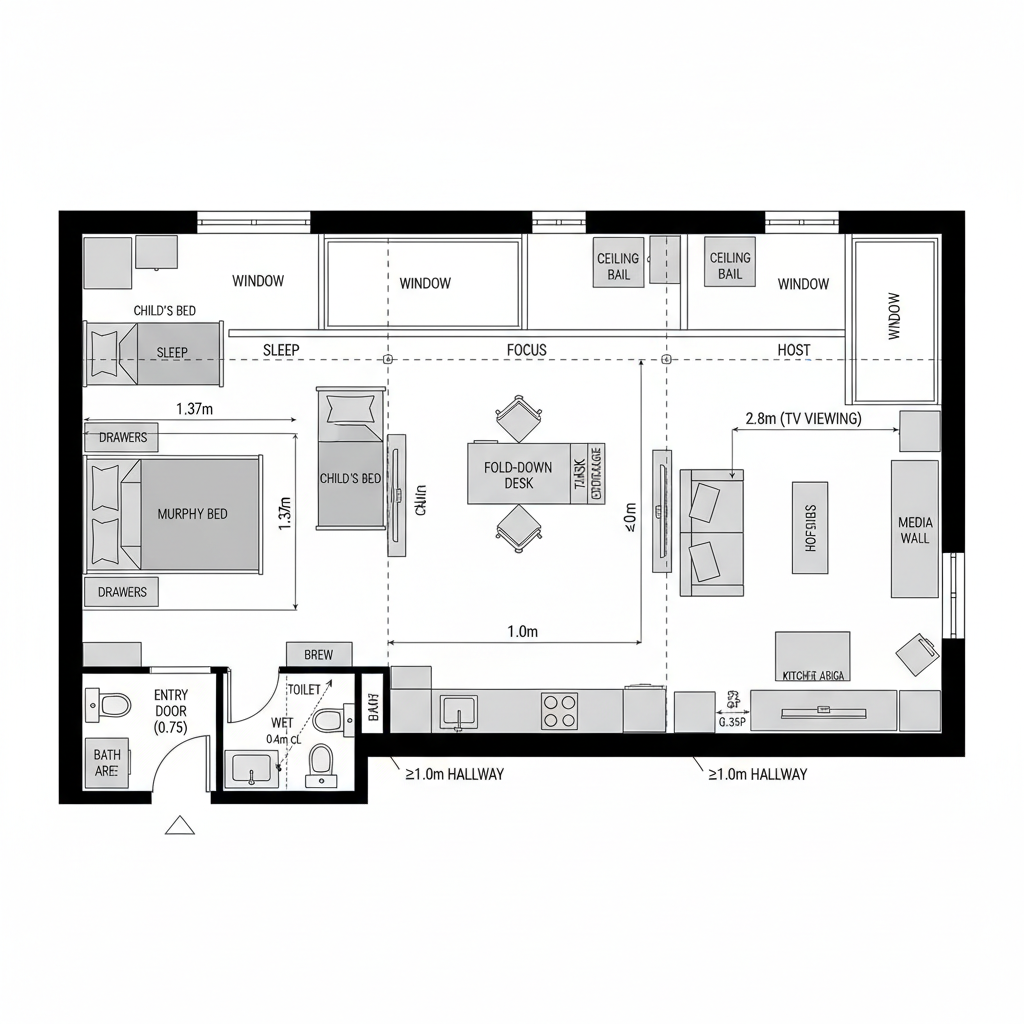 Cluttered Studio? Life Edited Apartment Floor Plan