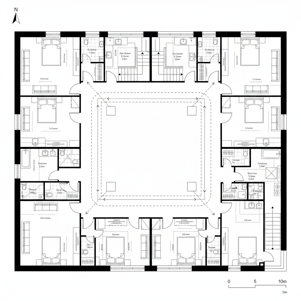 Ten-Story Multifamily Floor Plans: Vertical Interfaces for Future Living