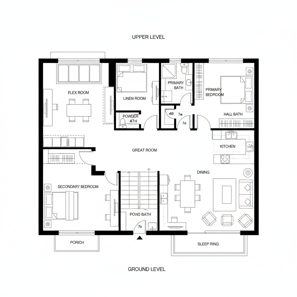 Simple Two-Floor House Plans with Future-Ready Logic