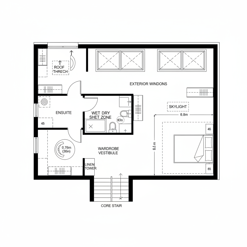 Three-Story Stair-Core Plan: Flow-first Urban Living