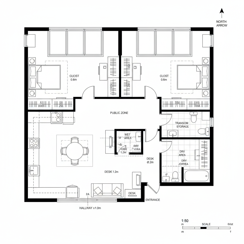 Autocad 2D – Future-Led Simple Floor Plan Exercises