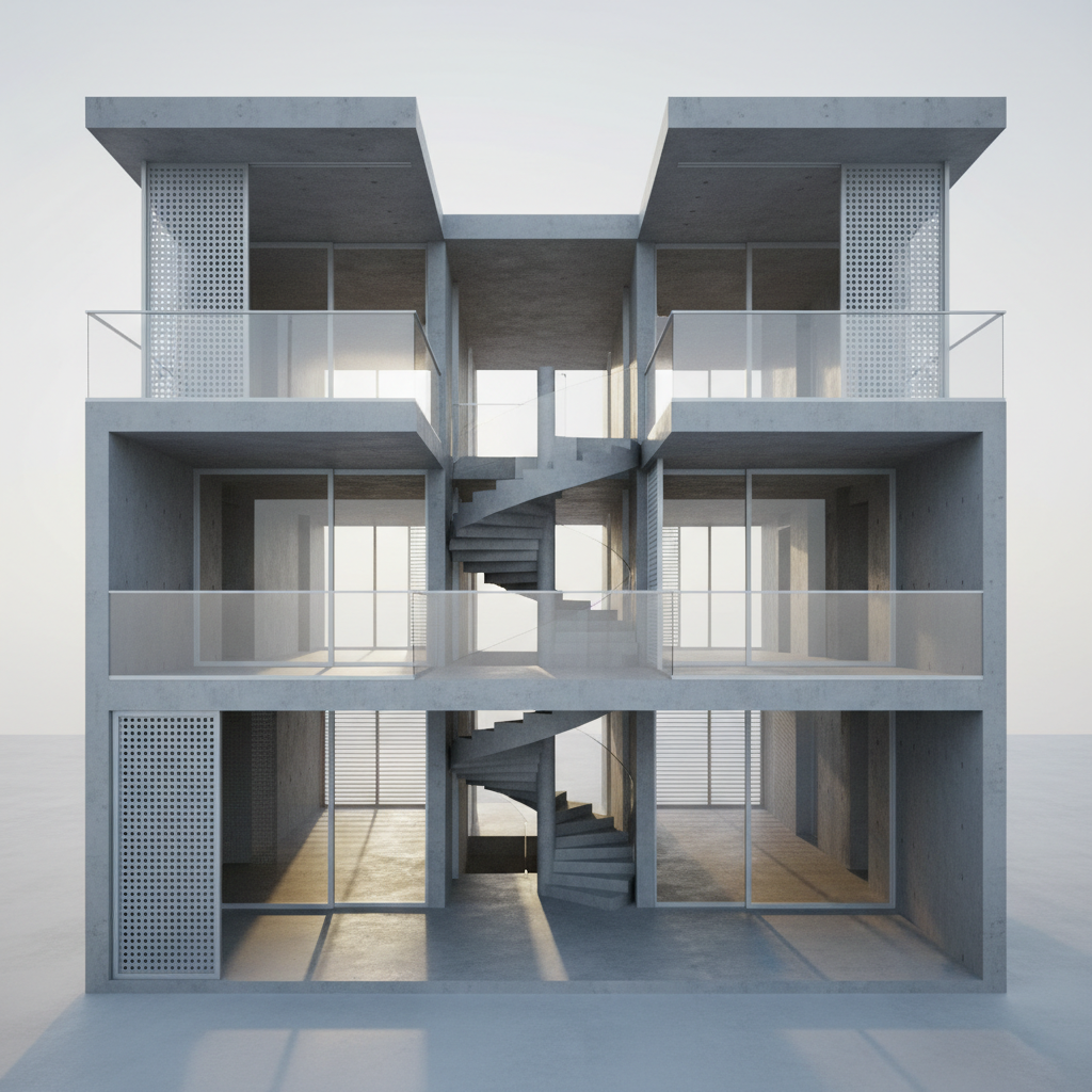 Two-Story Layout with Multiple Balconies – Future-Facing Residential ...