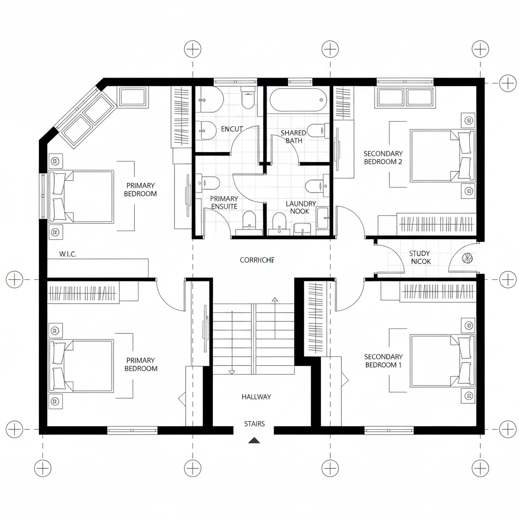 Two-Storey Home: Floor Plan + Column Position as Future Interface