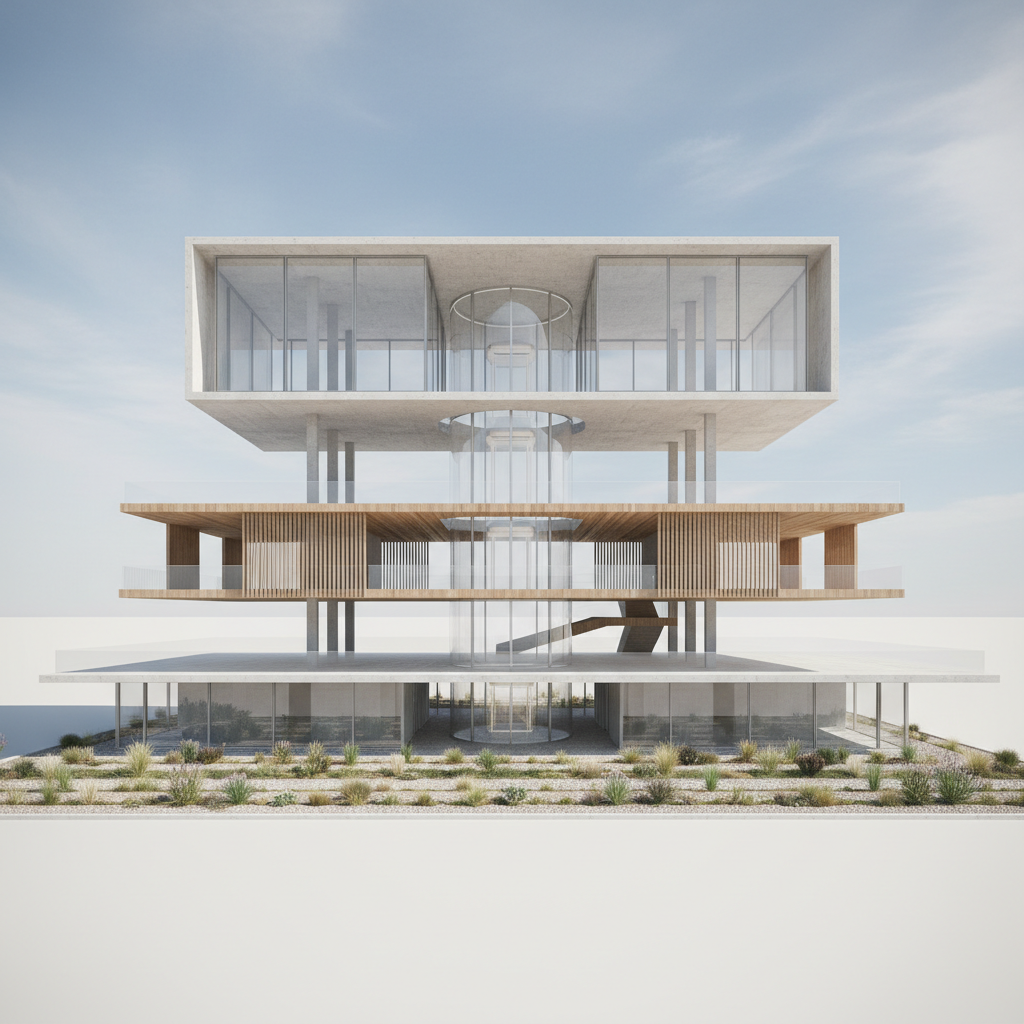 Three-Story Home Design with Lift: Future-Ready Plan