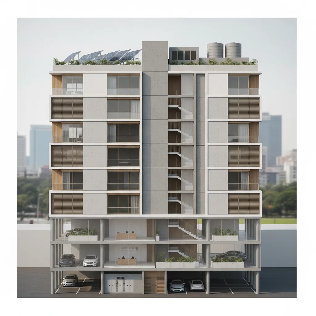 Stilt + G+3 Layout Sanction Plan with Map